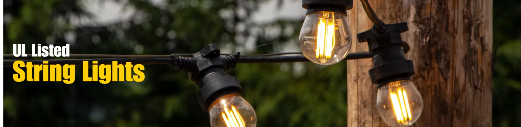 LED Weatherproof String Light, 21 ft Outdoor Commercial String Light